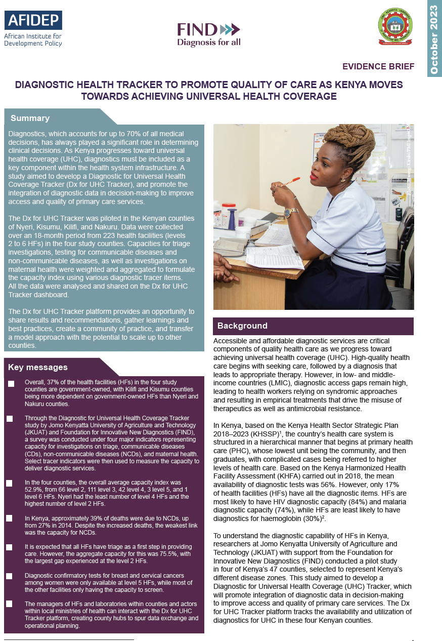 Diagnostic health tracker to promote quality of care as Kenya moves ...